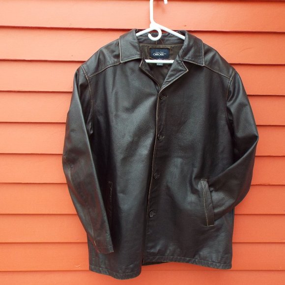 Cherokee | Jackets & Coats | Cherokee Mens Pebbled Leather Jacket L Euc ...